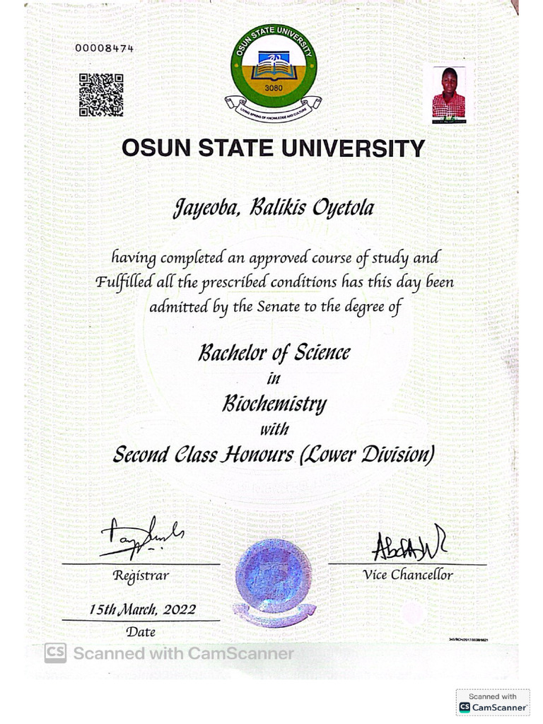 Compressed Jayeoba Balikis Bsc. Result | PDF