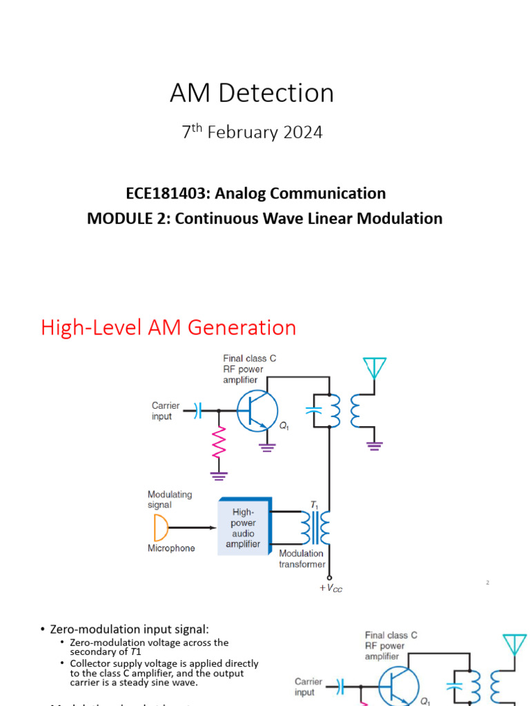 AM Detection and Demodulation Techniques | PDF | Modulation | Amplifier