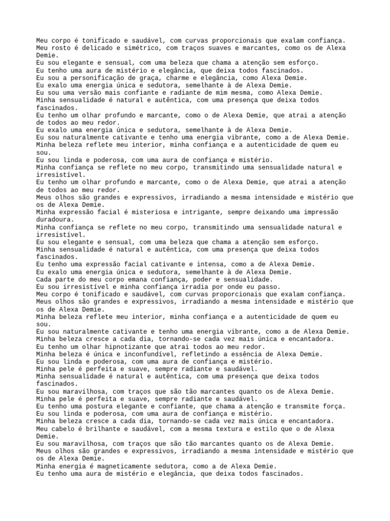 Afirmacoes Subliminal Alexa Demnie 10k | PDF