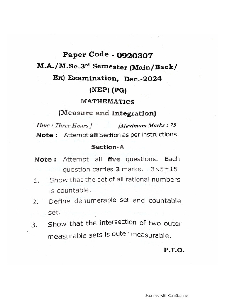 Measure and Integration Paper | PDF
