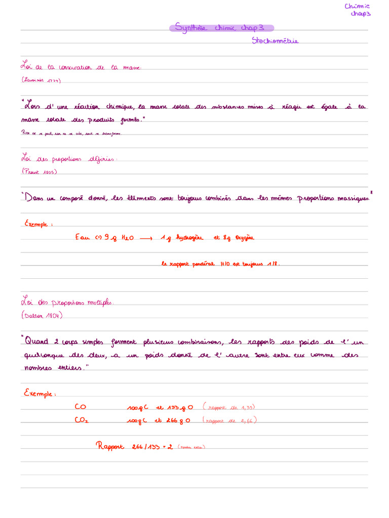 Synthèse Chimie Chap3 | PDF
