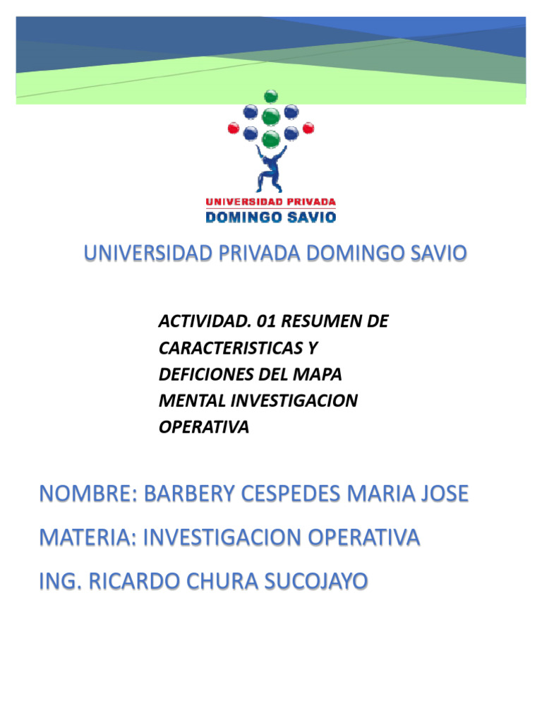 Actividad 01. Resumen Mapa Mental Operacion Operativa | PDF | La ...