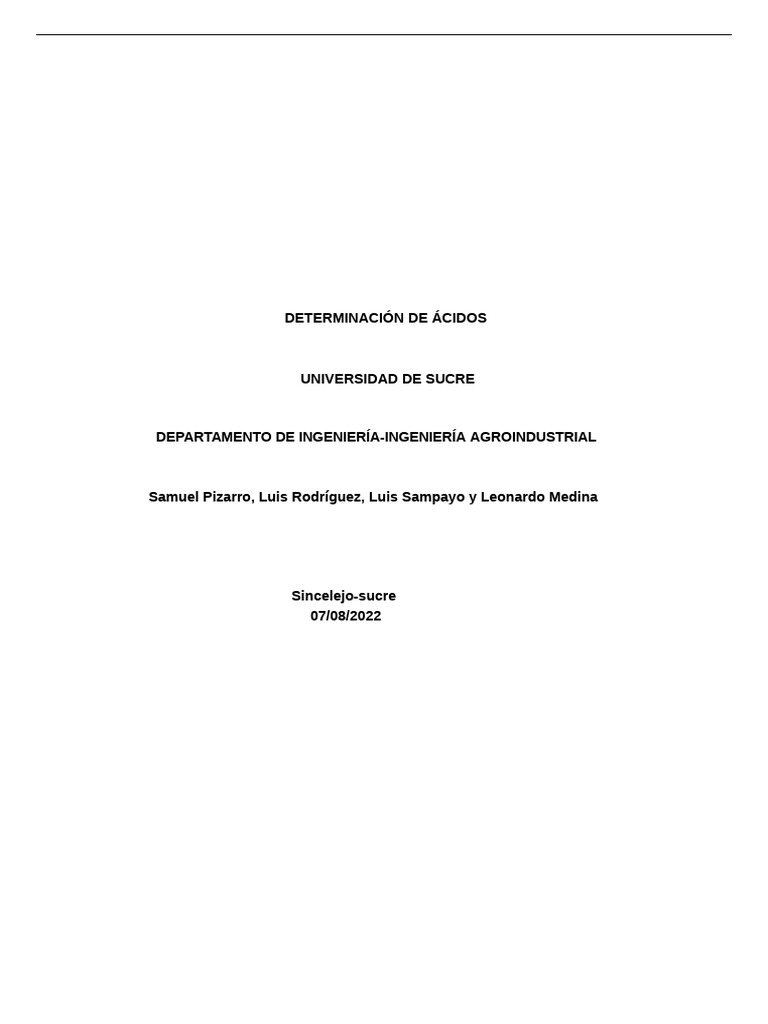Determinaci N de Cidos Ingenier A Agroindustrial Qu Mica Org Nica | PDF ...