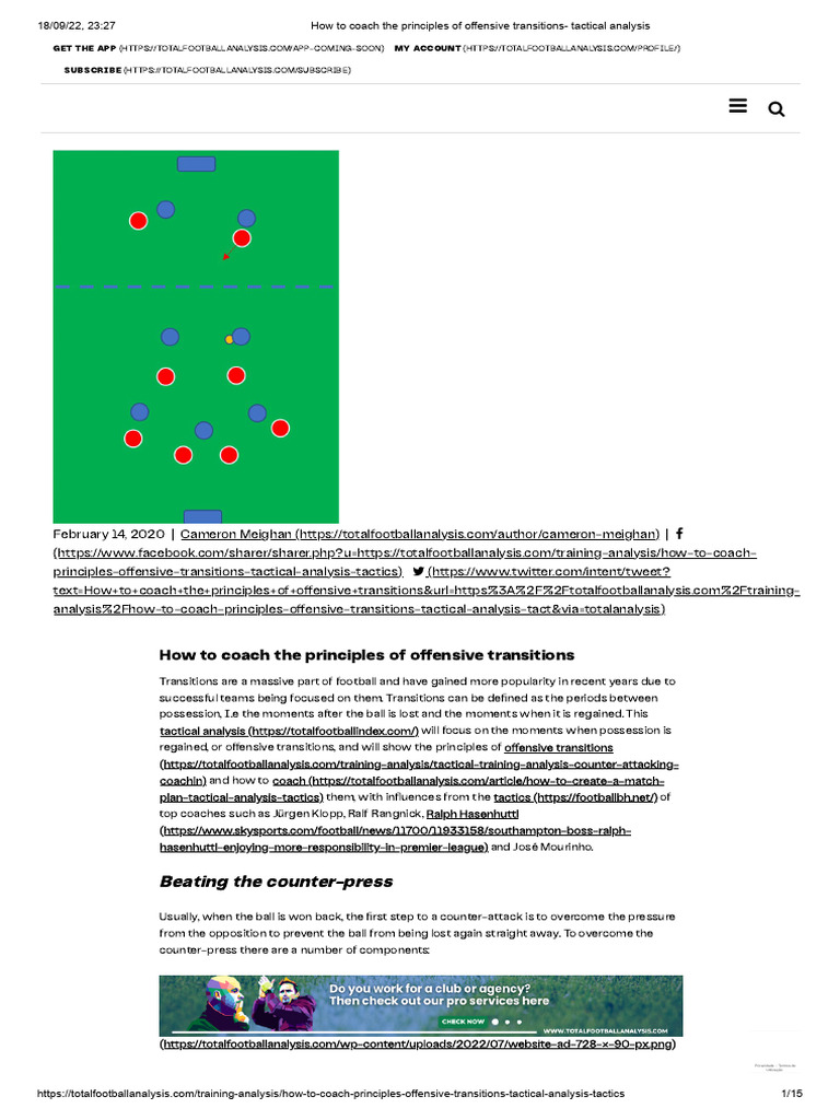 Coaching Offensive Transitions in Football | PDF | Forward (Association ...