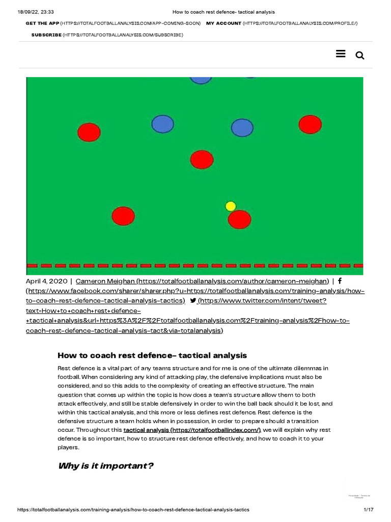 Coaching Rest Defence in Football | PDF | Defender (Association ...