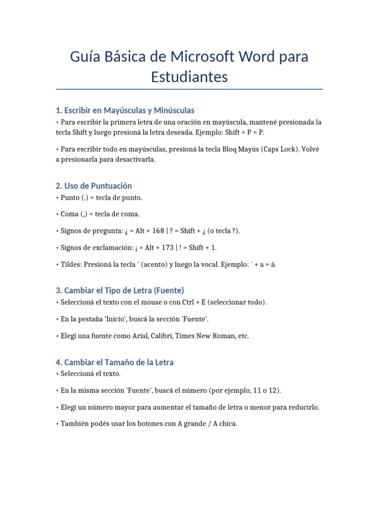 Guía Básica Word Estu | PDF