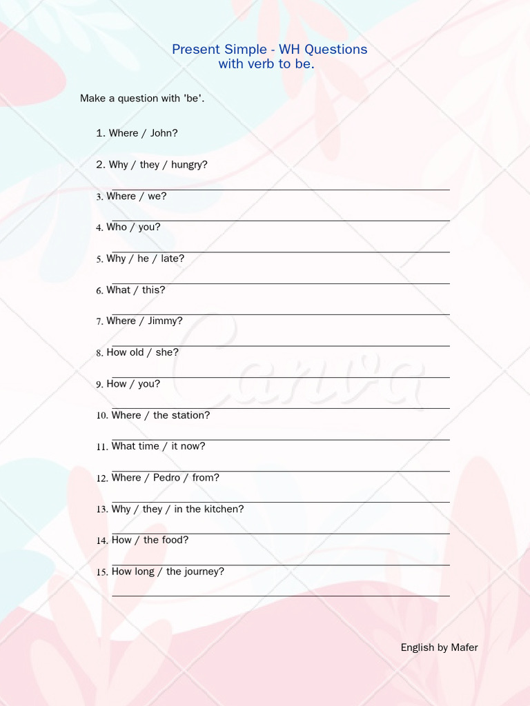 WH Questions To Be - PDF - 20250501 - 153740 - 0000 | PDF