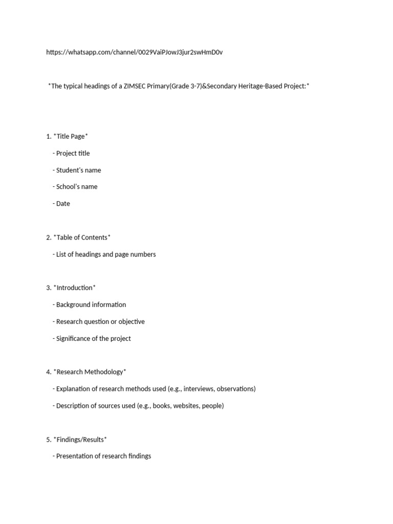 ZIMSEC School-Based Project Guide | PDF | Learning | Educational Assessment