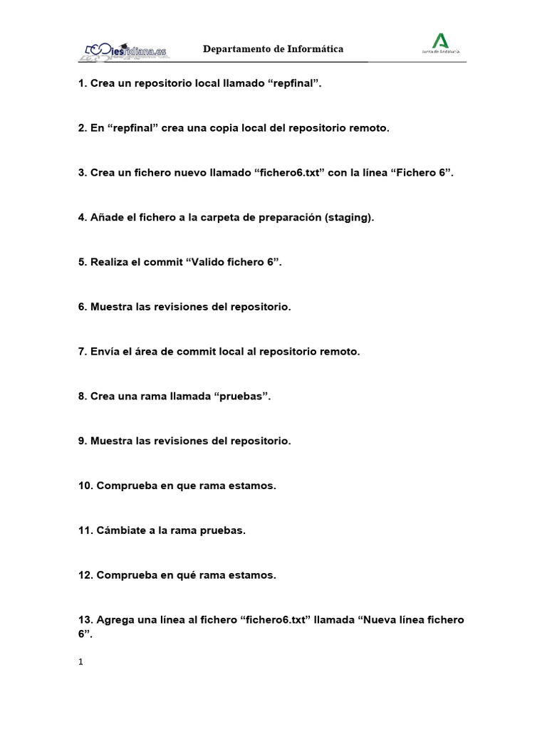 Ejercicios GIT | PDF