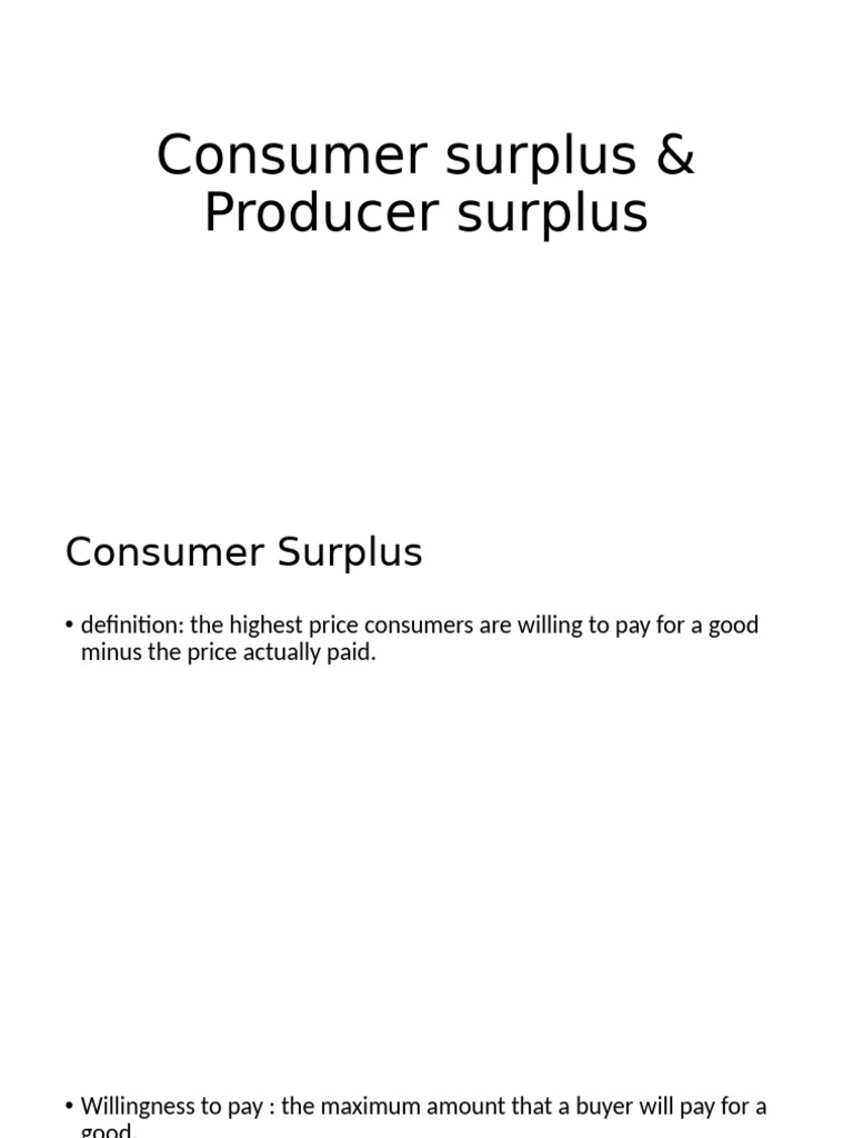 Consumer Surplus | PDF