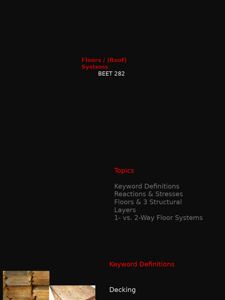 BEET 282 - Roof 1 - Floors - Structural Systems | PDF | Beam (Structure ...