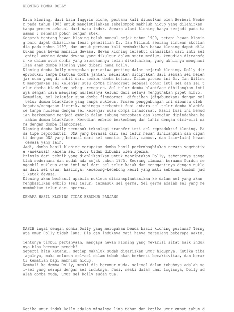 Kloning Domba Dolly | PDF