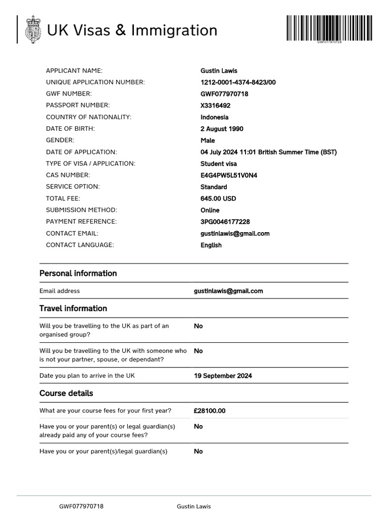 UK Visas & Immigration: Personal Information | PDF | European Economic ...