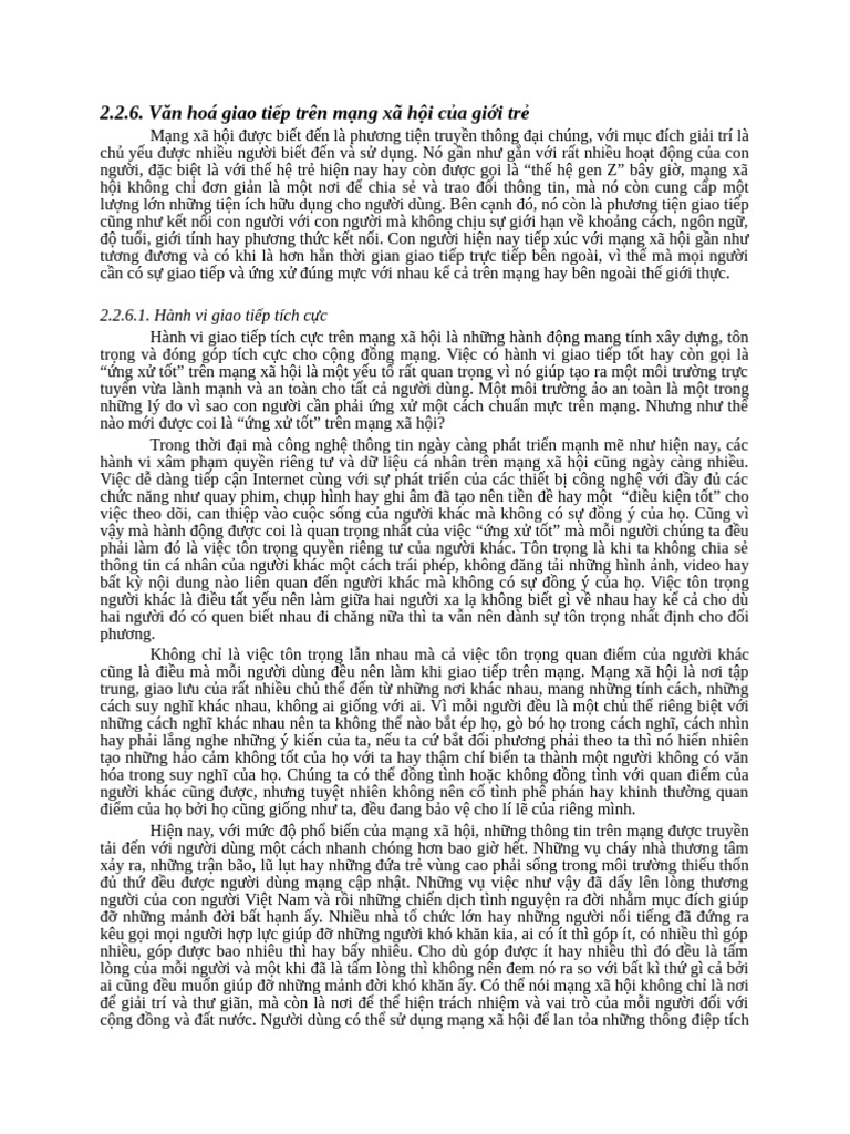 Van Hoa Giao Tiep Tren Mang | PDF