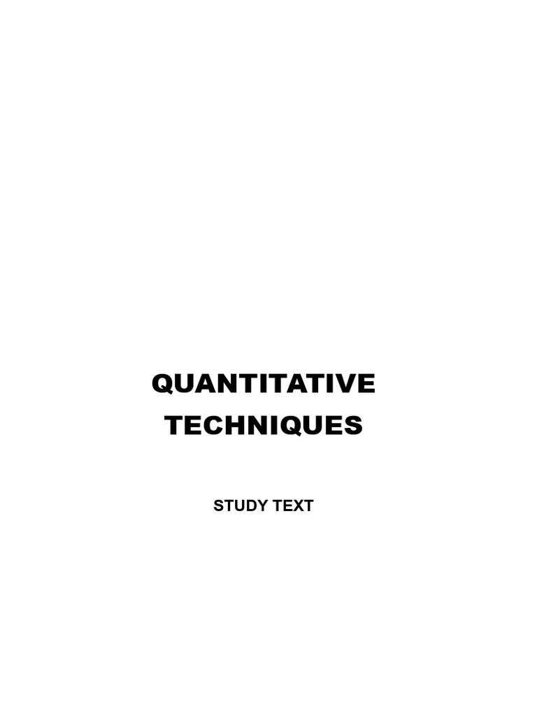 Quantitative Techniques 1 | PDF | Matrix (Mathematics) | Algebra