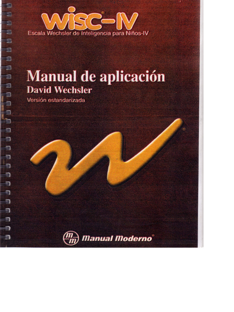 WISC-IV. Manual de Aplicación | PDF