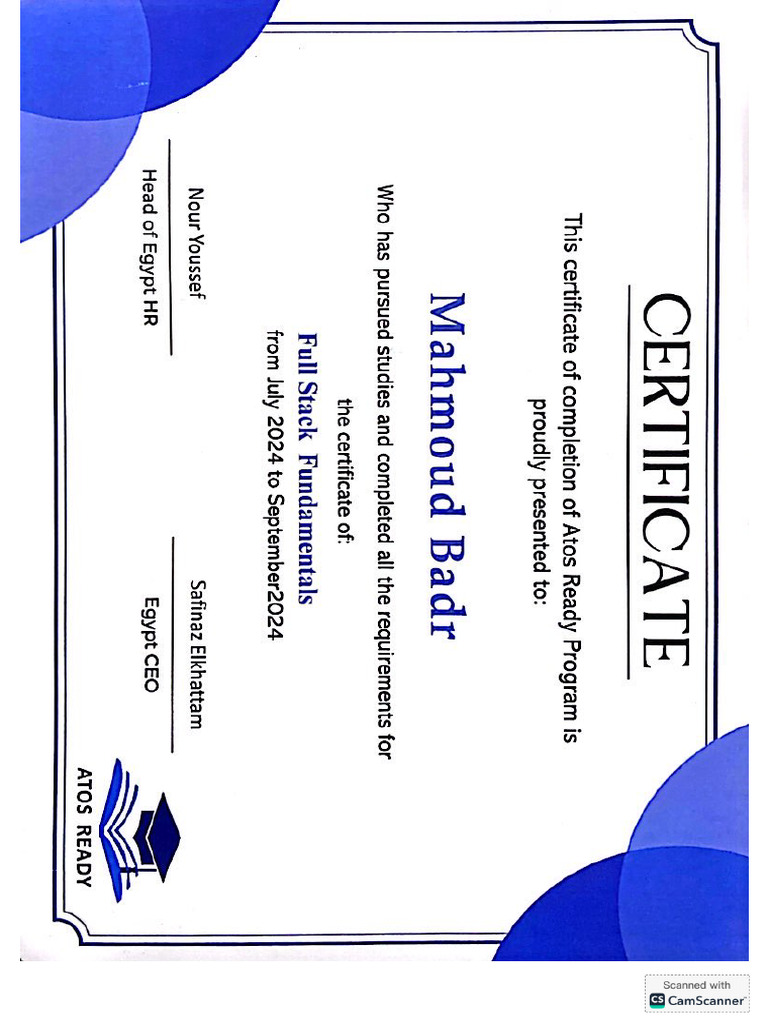 Atos Certificate | PDF