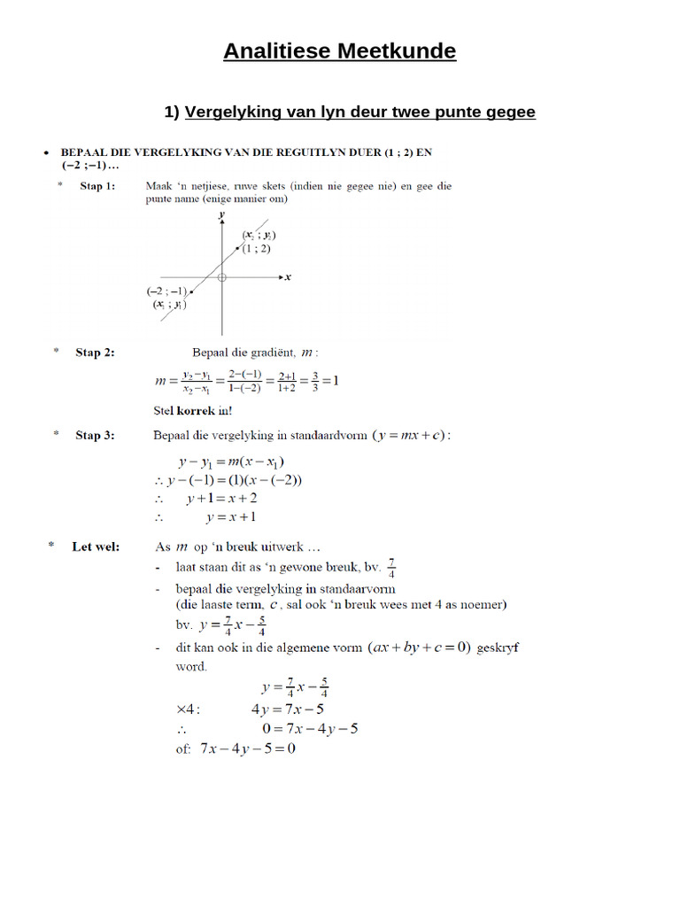 01 - Analitiese Meetkunde | PDF