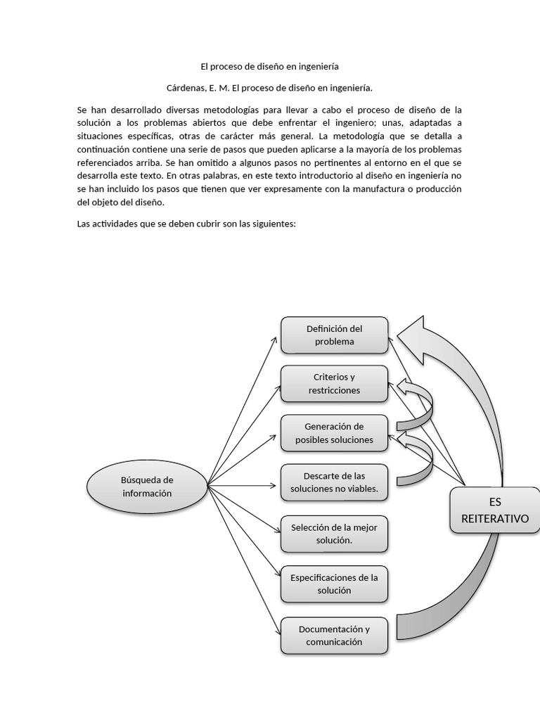 El Proceso de Diseno en Ingenieria | PDF | Diseño | Información
