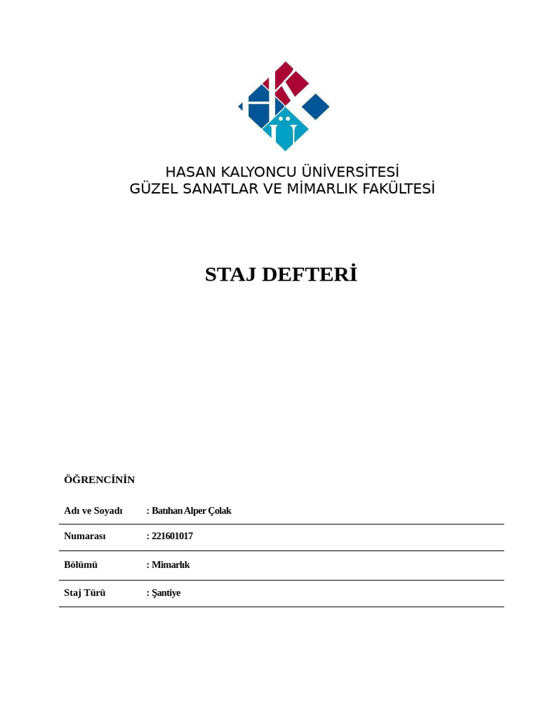 Batıhan STAJ-DEFTERI 2 | PDF