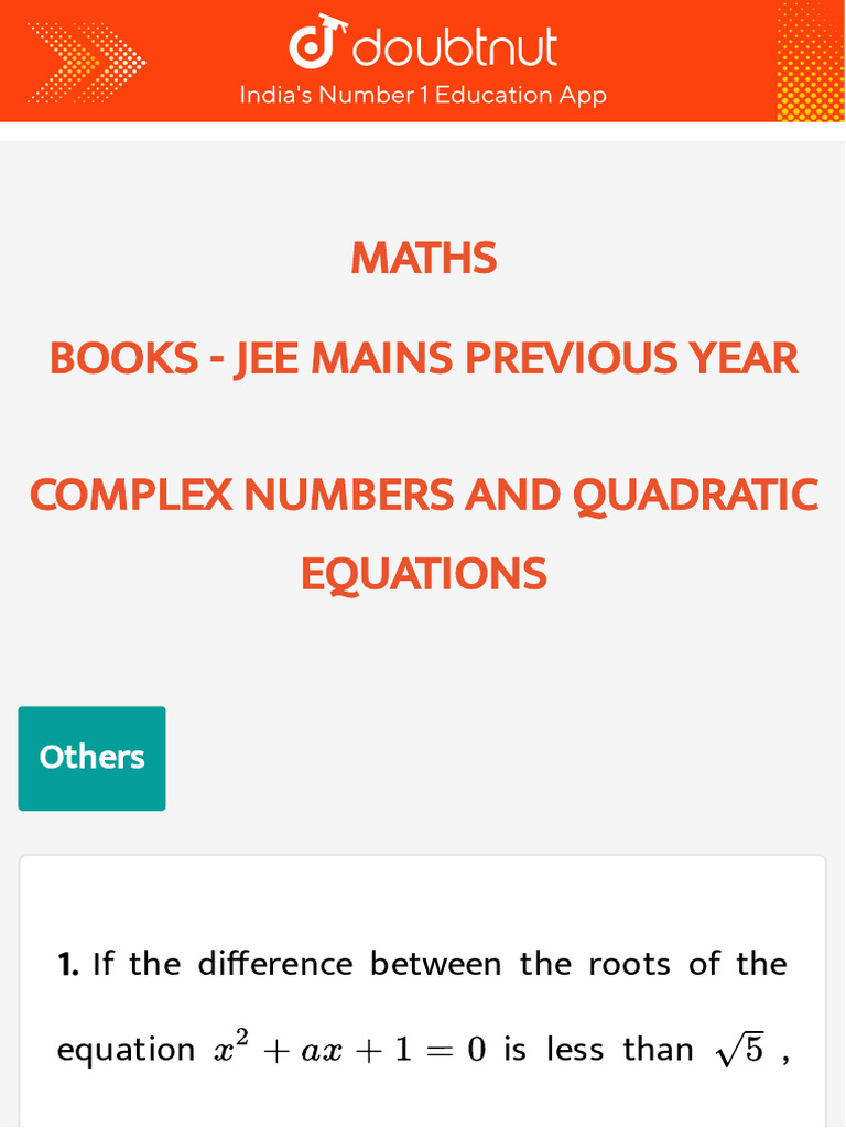 Books Doubtnut Question Bank | PDF | Complex Number | Elementary ...