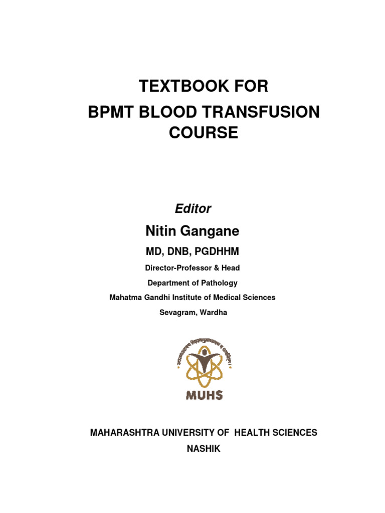 Text Book BPMT Blood Transfusion 250615 | PDF | Heart Valve | Atrium ...