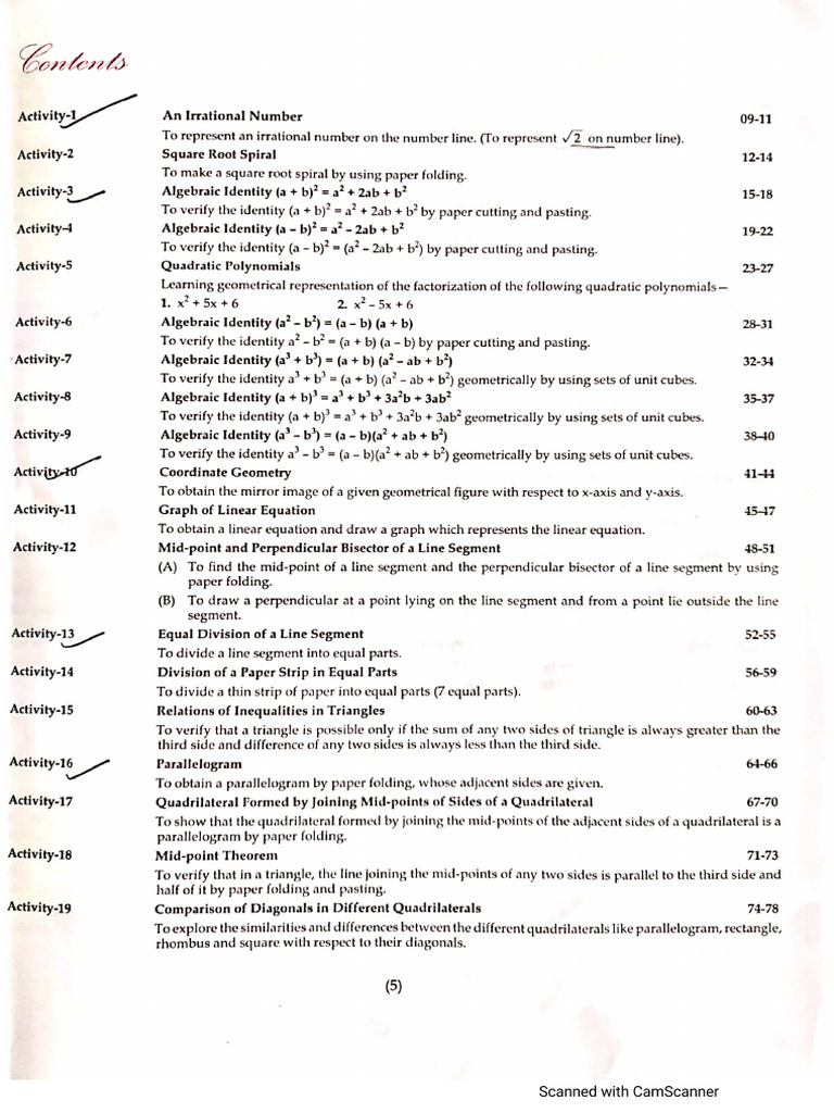 Grade-9, Math, Lab Manual, HHW | PDF
