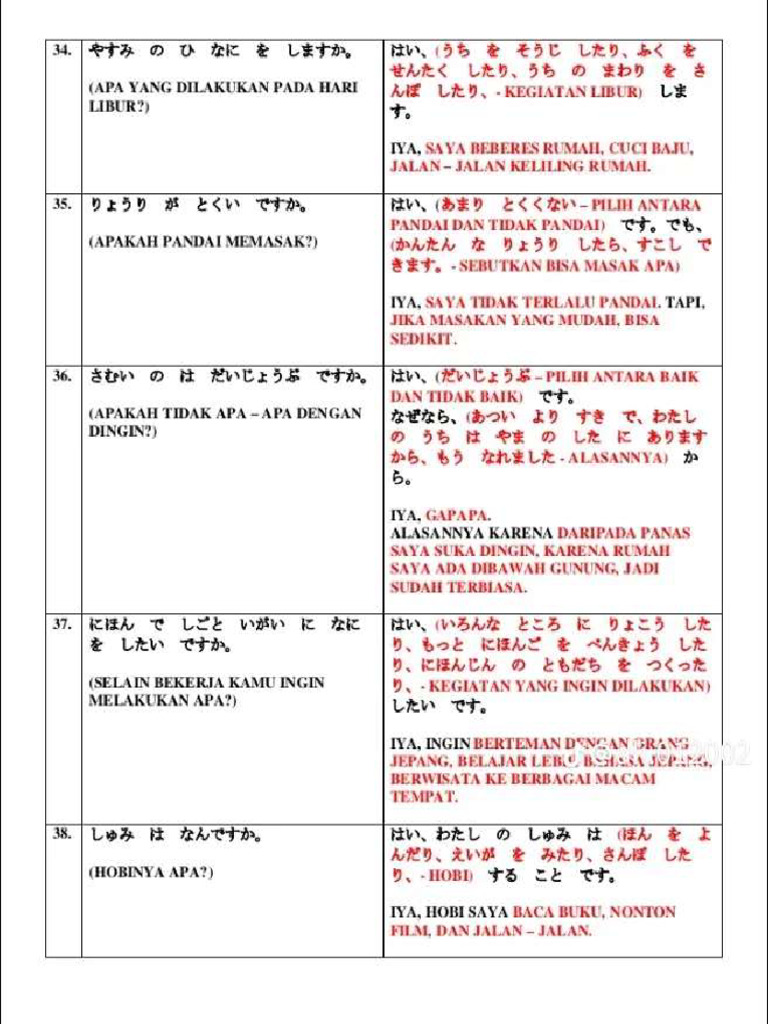 Contoh Mensetsu | PDF
