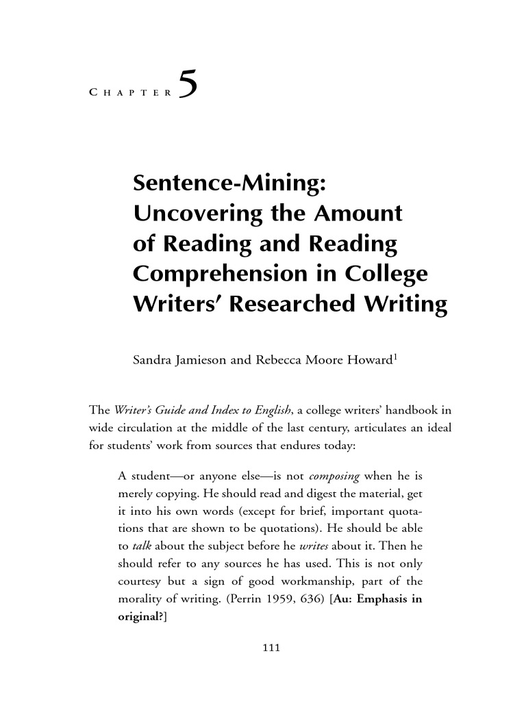 Jamieson, RMH, Sentence Mining - 1 | PDF | Plagiarism | Citation
