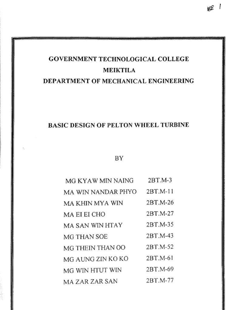 Basic Design of Pelt On Wheel Turbine | PDF