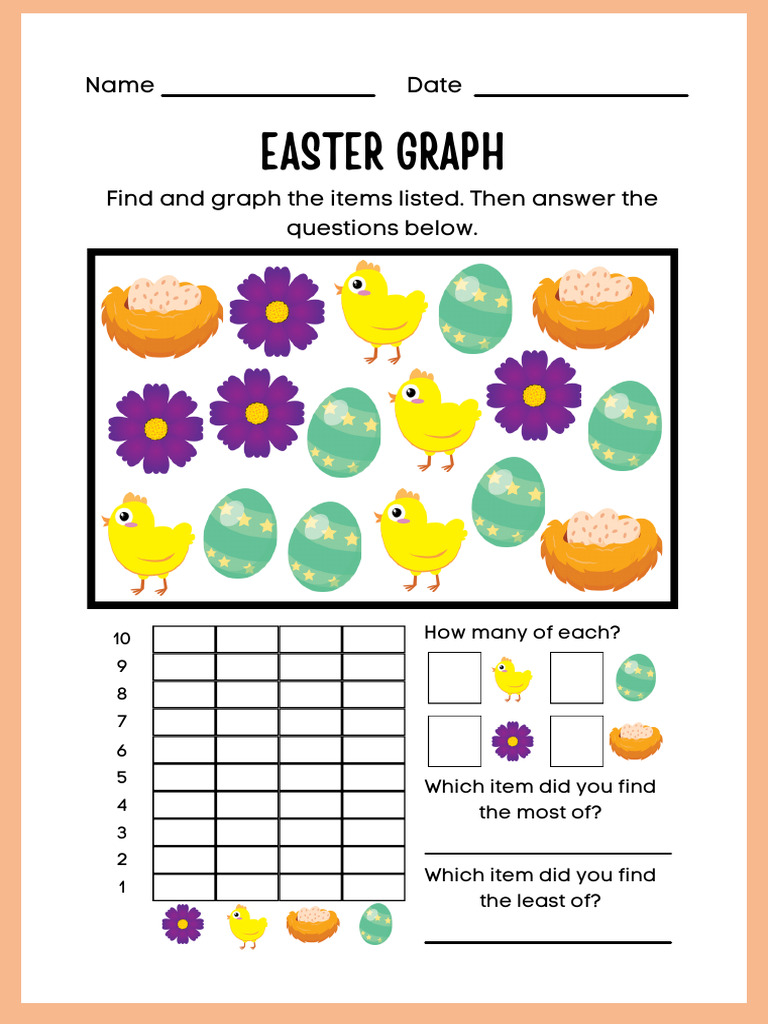 Fun Easter Graphing Math Worksheets | PDF