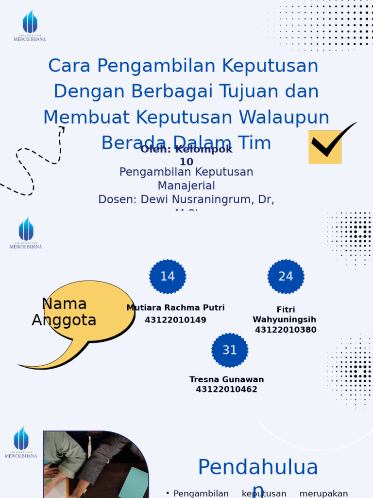 Kelompok 10 - Cara Pengambilan Keputusan Dengan Berbagai Tujuan dan ...