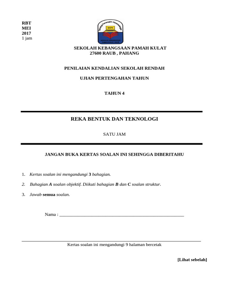 RBT Tahun 4 PPT SKPK | PDF