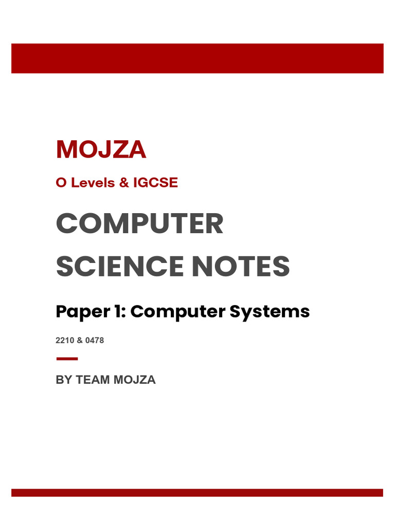 Computer Science Paper 1 Notes 15 | PDF | Data Compression | Central ...