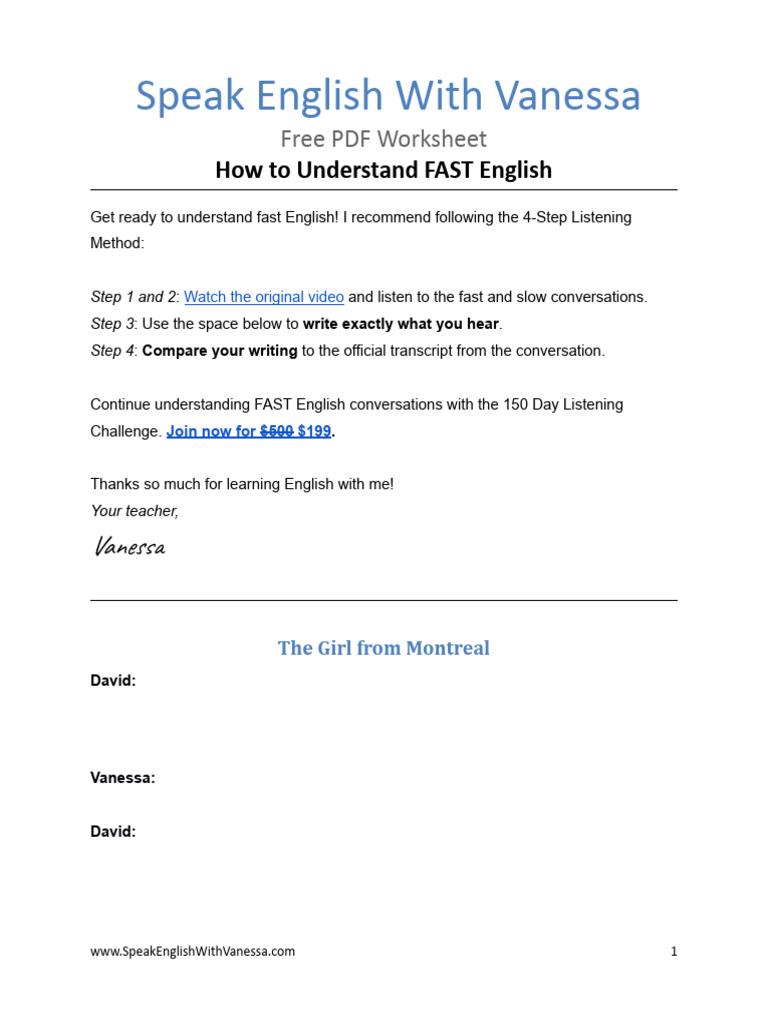 Understand Fast English - Speak English With Vanes | PDF