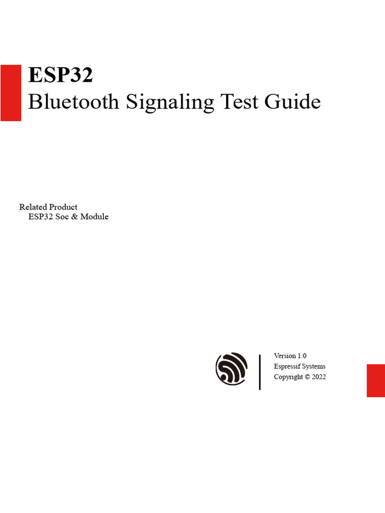 ESP32 Bluetooth Signalling Test Guide | PDF | Bluetooth | Electronics