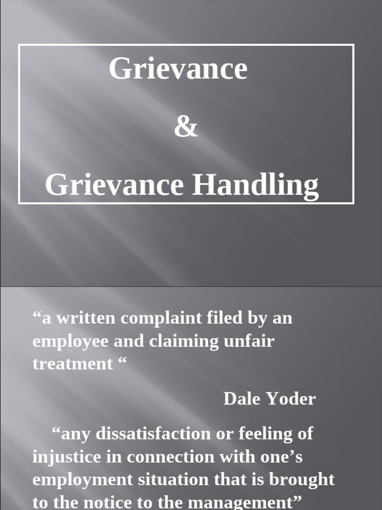 Effective Grievance Handling in Employment | PDF | Justice | Crime ...