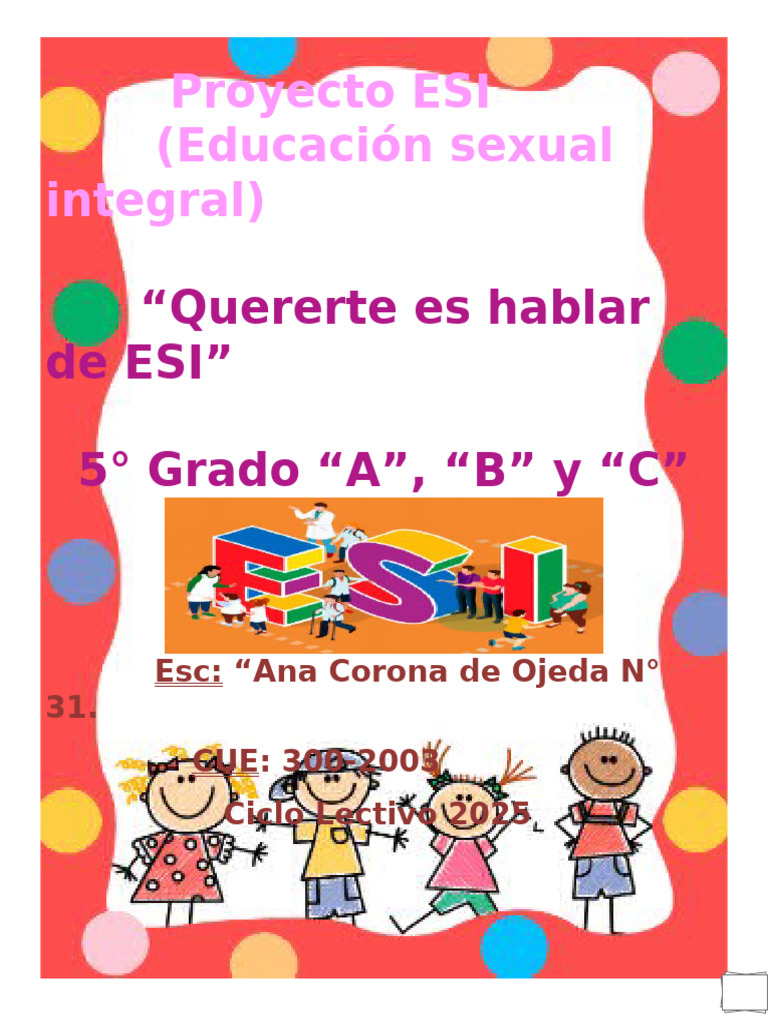 Proyecto ESI 2025 | PDF | Menstruación | Padrino