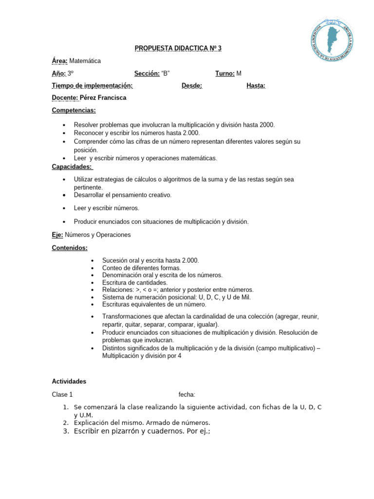 Prop Matem Tabla Del 4 2025 | PDF | Matemáticas | Matemáticas Aplicadas