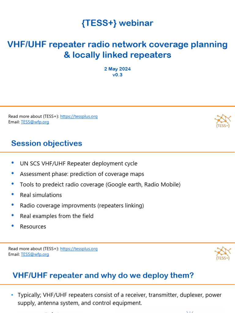 TESS-webinar - VHF-UHF-repeater-coverage-planning Print | PDF | Radio ...