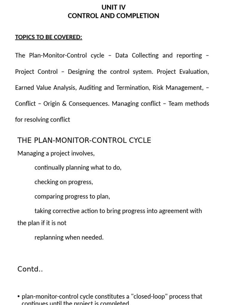 CW3007 Unit 4 - Itpm | PDF | Audit | Evaluation
