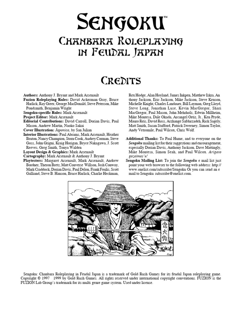Sengoku Chanbara RPG Overview | PDF | Shogun
