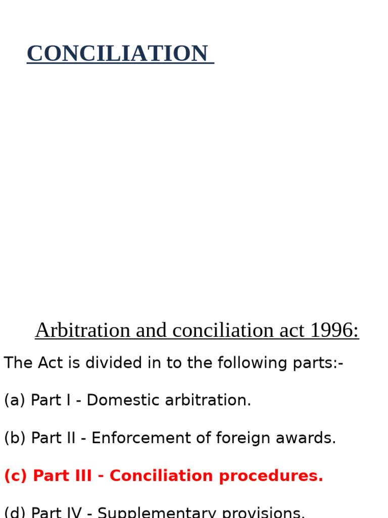 Conciliation | PDF | Arbitration | Private Law