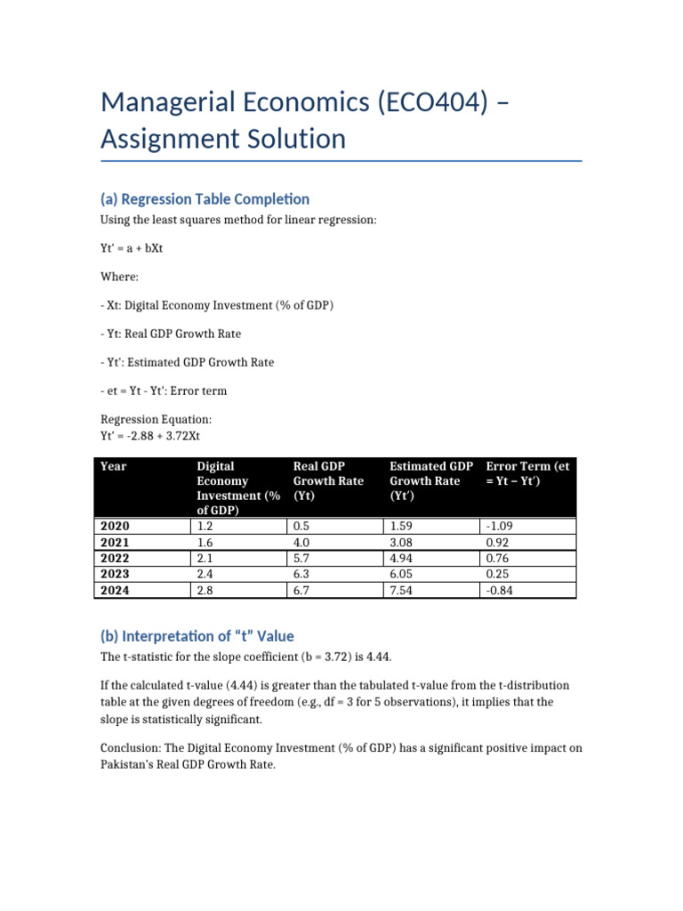 ECO404 Assignment Solution Spring2025 | PDF