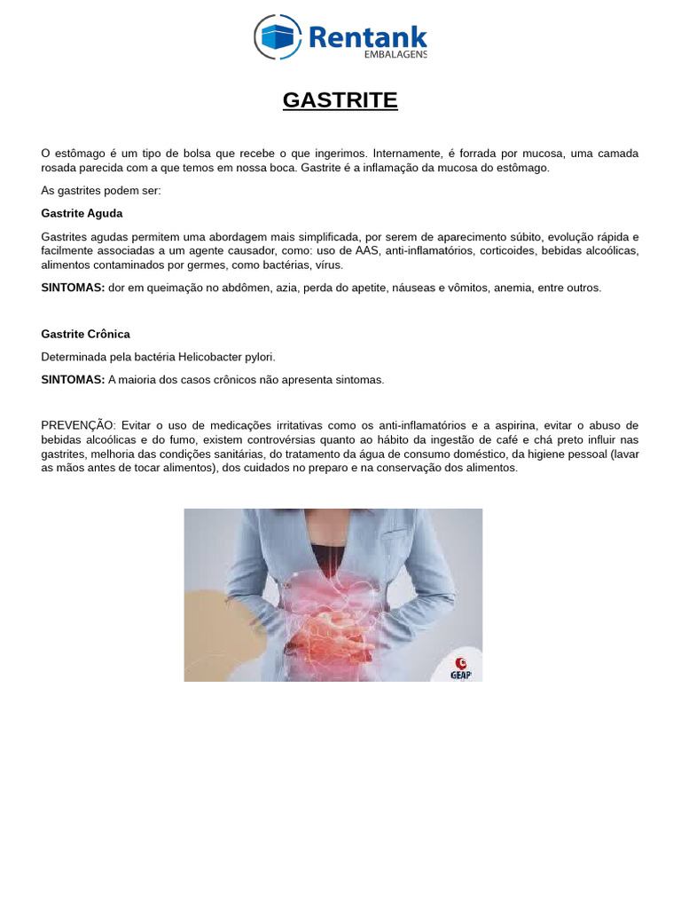 DDS - Gastrite | PDF | Doenças e distúrbios | Especialidades médicas