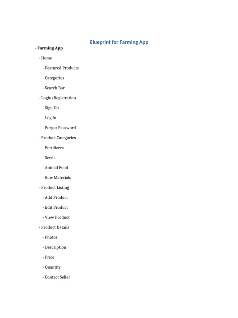 Farming App Blueprint | PDF