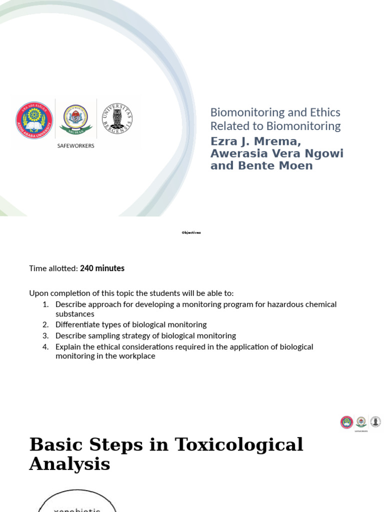 Biomonitoring and Ethics - Presentation | PDF | Medical Specialties
