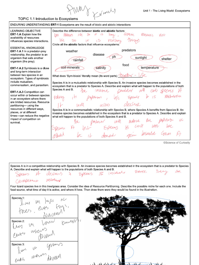 Unit 1 - The Living World_ Ecosystems | PDF