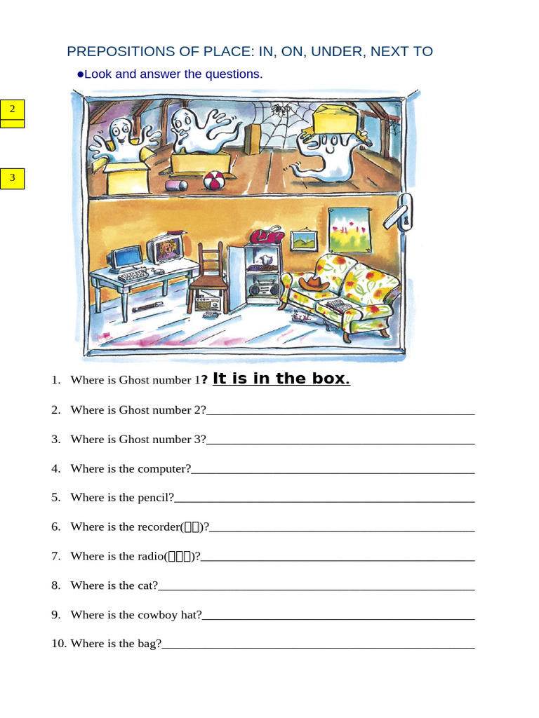 Prepositions of Place (Beginner 1) | PDF