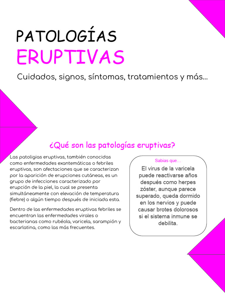 Guía de patologías eruptivas y cuidados | PDF | Sarampión | Inmunología